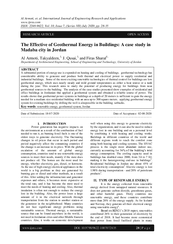 (PDF) The Effective of Geothermal Energy in Buildings: A case study in ...