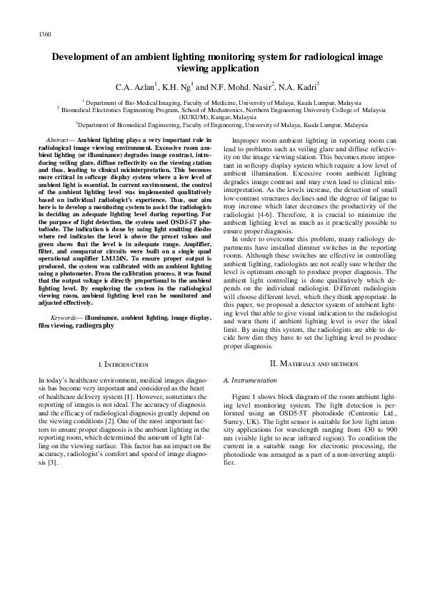 (PDF) Development of an ambient lighting monitoring system for ...