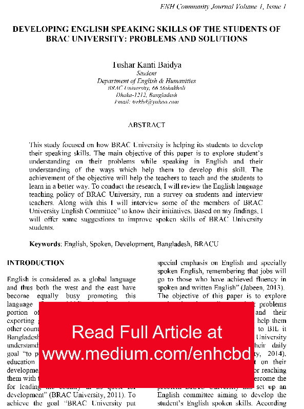 PDF DEVELOPING ENGLISH SPEAKING SKILLS OF THE STUDENTS OF BRAC pdf-developing-english-speaking-skills-of-the-students-of-brac