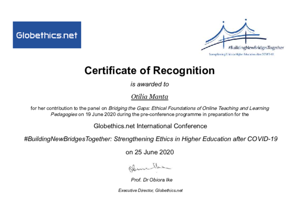 (PDF) Certificate of Recognition | otilia manta - Academia.edu