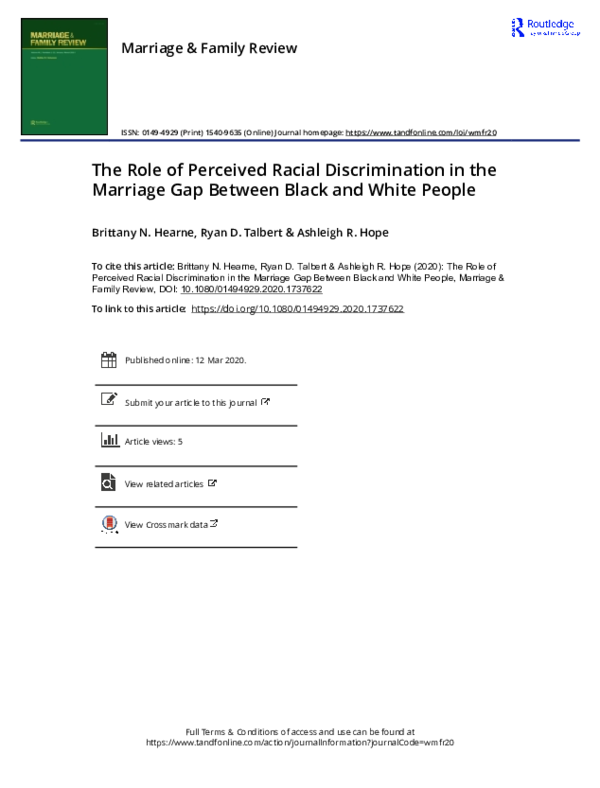 (PDF) The Role of Perceived Racial Discrimination in the Marriage Gap ...