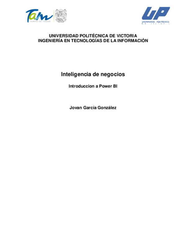 (PDF) Inteligencia de negocios Introduccion a Power BI