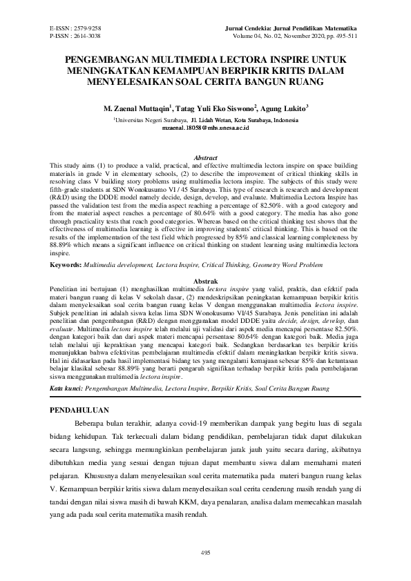 (PDF) Pengembangan Multimedia Lectora Inspire untuk Meningkatkan Kemampuan Berpikir Kritis dalam ...