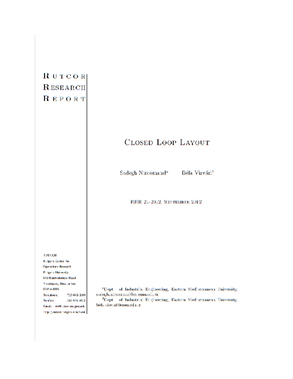 (PDF) Closed Loop Layout
