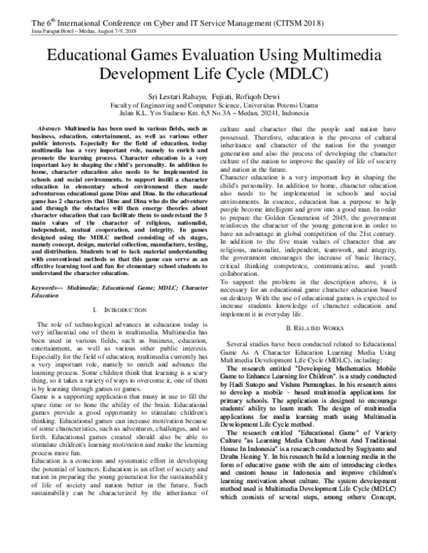 (PDF) Educational Games Evaluation Using Multimedia Development Life Cycle (MDLC