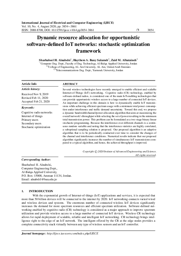 Pdf Dynamic Resource Allocation For Opportunistic Software Defined
