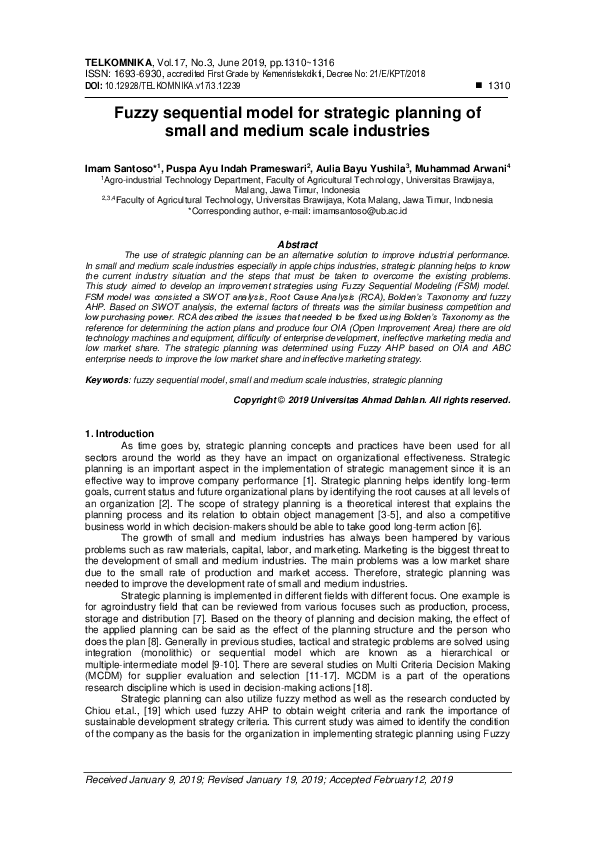 (PDF) Fuzzy sequential model for strategic planning of small and medium ...