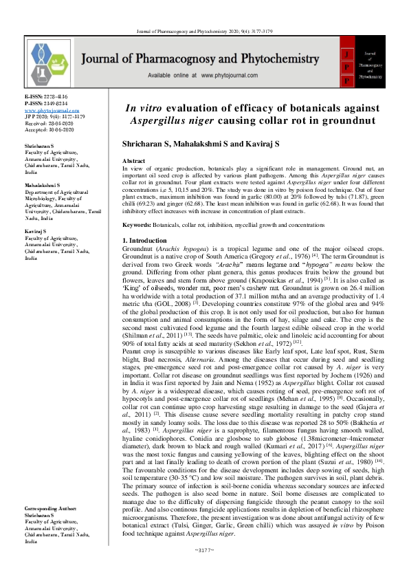 (PDF) In vitro evaluation of efficacy of botanicals against Aspergillus ...