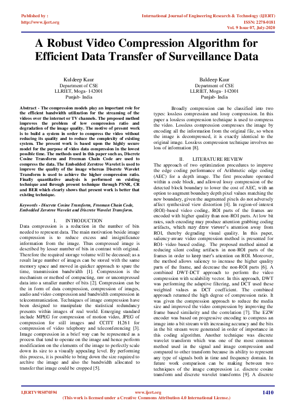(PDF) Robust Video Compression for Surveillance Data