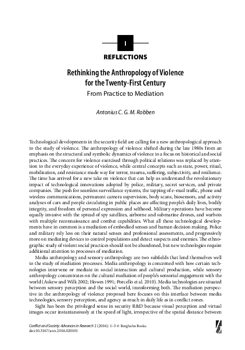 (PDF) Rethinking the Anthropology of Violence for the Twenty-First ...