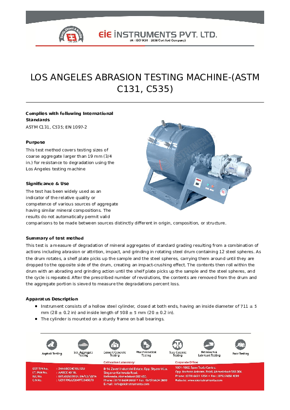 (PDF) LOS ANGELES ABRASION TESTING MACHINE-(ASTM C131, C535