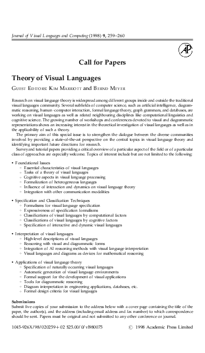 (PDF) Theory of Visual Languages