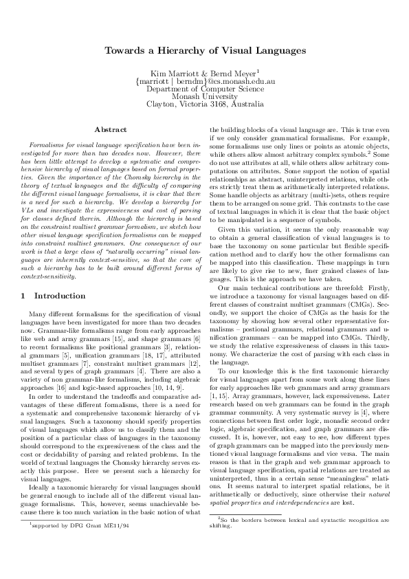 (PDF) Towards a hierarchy of visual languages