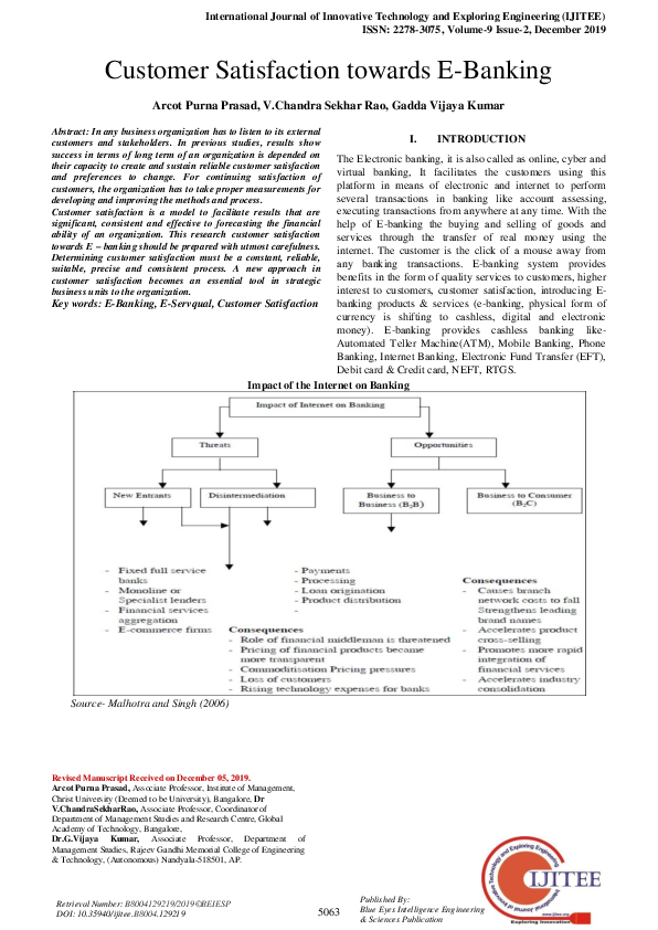 (PDF) Customer Satisfaction towards E-Banking