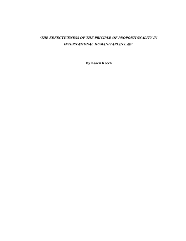 (PDF) 'THE EEFECTIVENESS OF THE PRICIPLE OF PROPORTIONALITY IN ...
