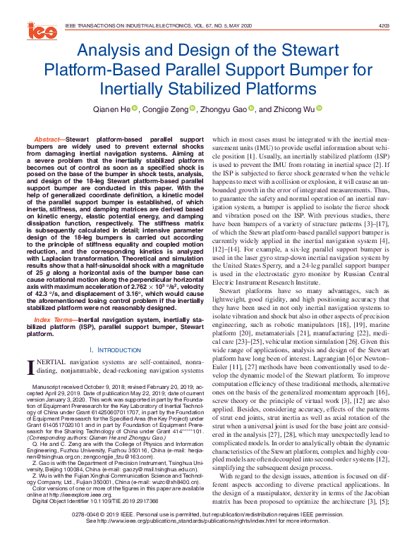 (PDF) Analysis and Design of the Stewart Platform-Based Parallel ...