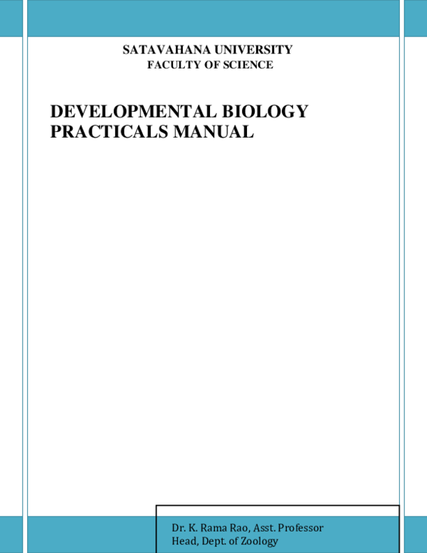 (PDF) DEVELOPMENTAL BIOLOGY PRACTICALS MANUAL