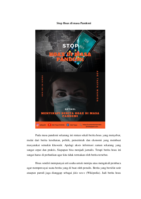 (PDF) Stop Hoax di Masa Pandemi