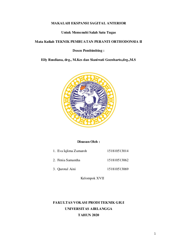 (PDF) EKSPANSI SAGITAL ANTERIOR TEKNIK PEMBUATAN PERANTI ORTHODONSIA II
