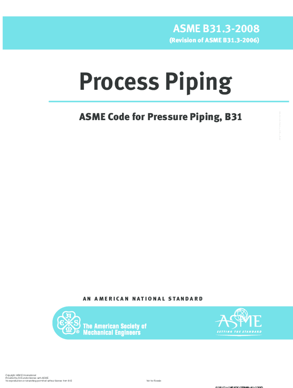 (PDF) Process Piping ASME Code for Pressure Piping, B31