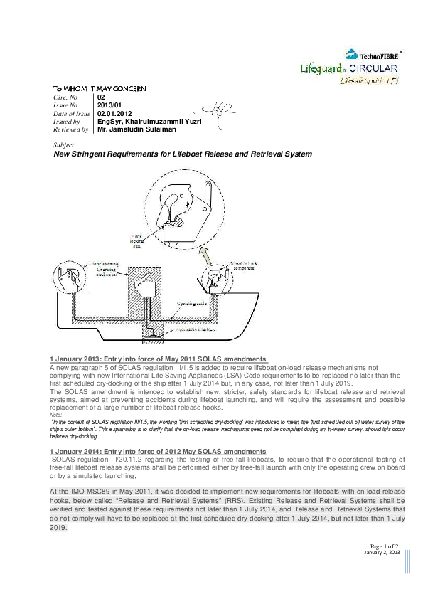 (PDF) Lifeguard Circular No.2_New Stringent Requirements for Lifeboat ...