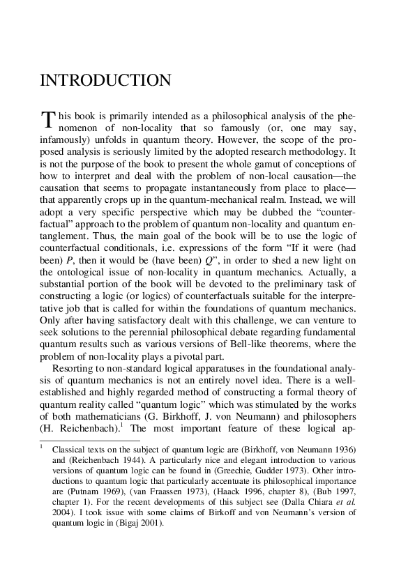 (PDF) Non-locality and Possible Worlds. A Counterfactual Perspective on Quantum Entanglement