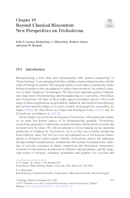 (PDF) Beyond Classical Biocontrol: New Perspectives on Trichoderma