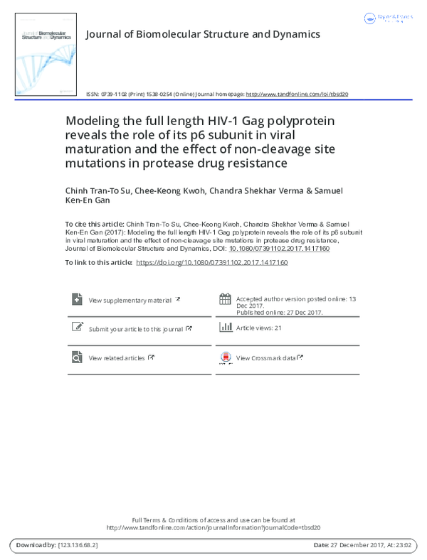 (PDF) Journal of Biomolecular Structure and Dynamics Modeling the full ...