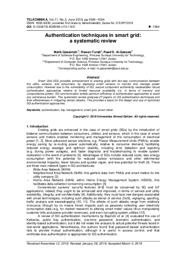 Pdf Optimized Authentication Techniques For Smart Grid Security