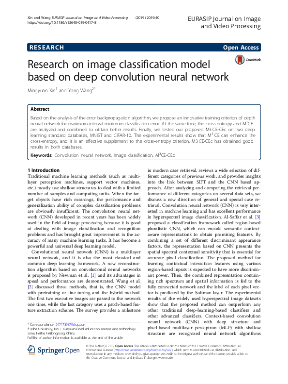 (PDF) Research on image classification model based on deep convolution ...