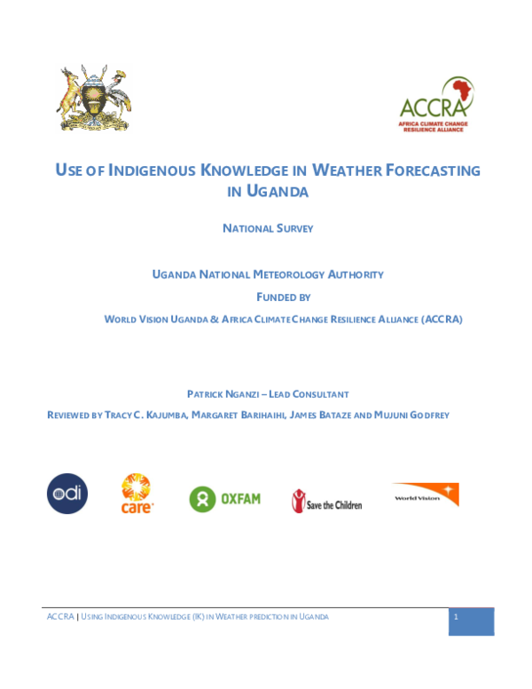 (PDF) USE OF INDIGENOUS KNOWLEDGE IN WEATHER FORECASTING IN UGANDA ...