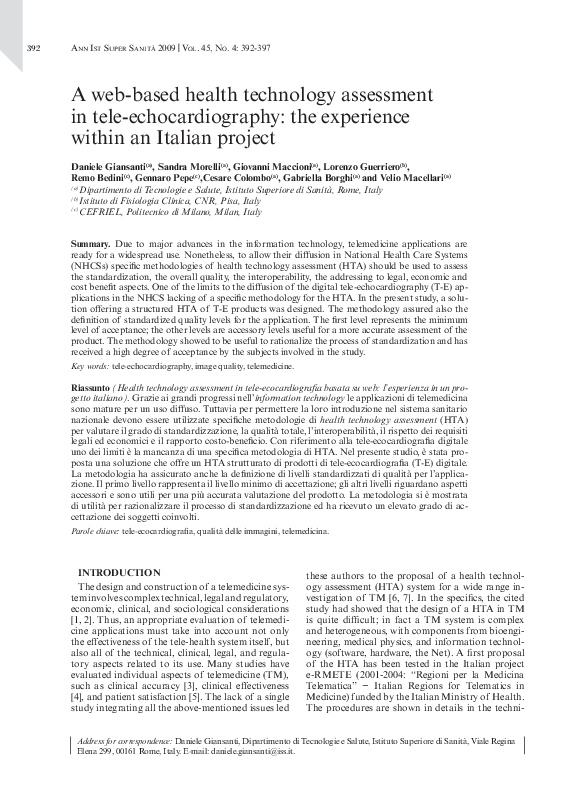 (PDF) A web-based health technology assessment in tele-echocardiography ...