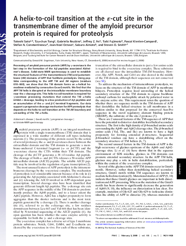 (PDF) A helix-to-coil transition at the -cut site in the transmembrane ...