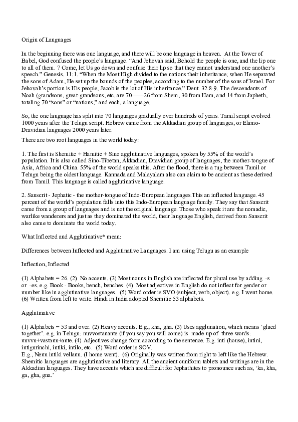 (DOC) The Origin of Languages