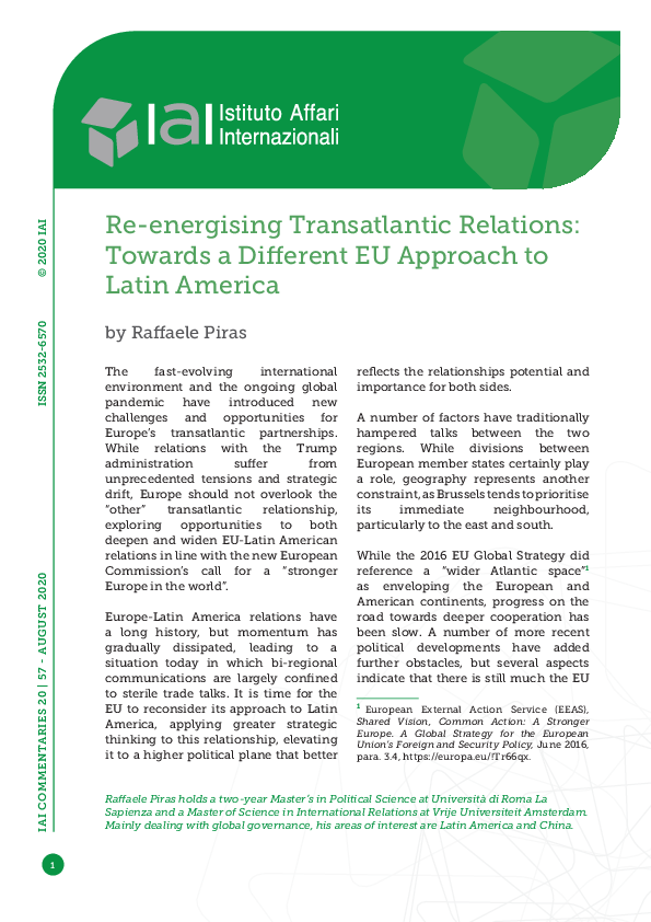(PDF) Re-energising Transatlantic Relations: Towards a Different EU ...