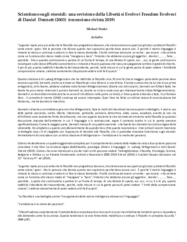 (PDF) Scientismo sugli steroidi: una revisione della Libertà si Evolve ...