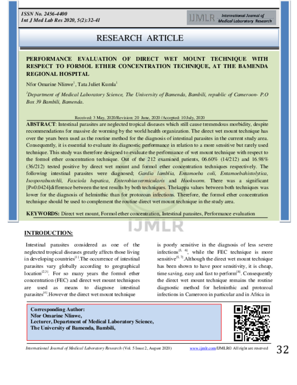 (PDF) PERFORMANCE EVALUATION OF DIRECT WET MOUNT TECHNIQUE WITH RESPECT ...