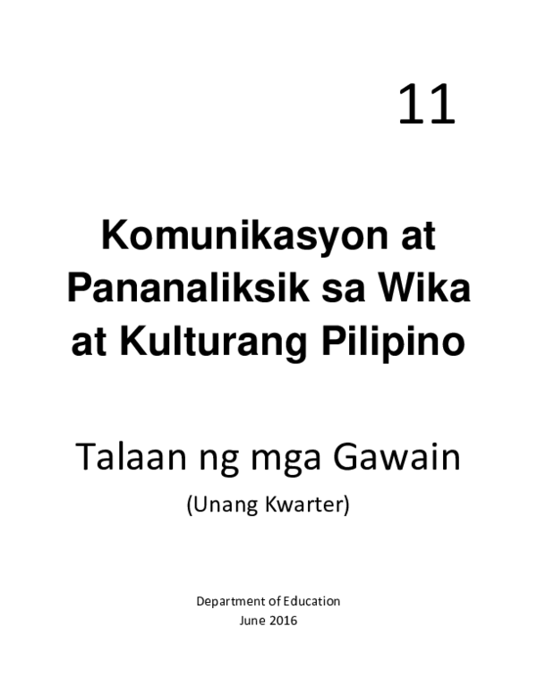 (PDF) Komunikasyon at Pananaliksik sa Wika at Kulturang Pilipino