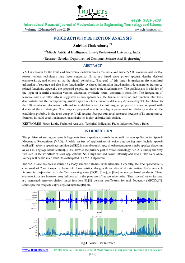Voice Activity Detection Analysis