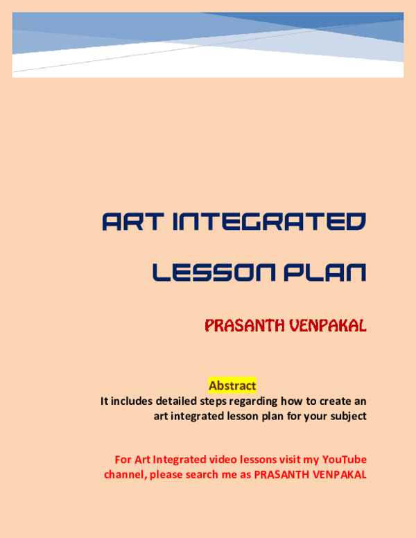 (PDF) ART INTEGRATED LESSON PLAN