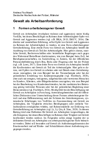(PDF) Gewalt als Arbeitsanforderung