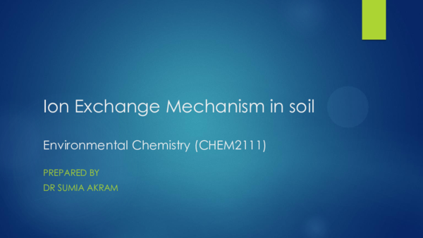 (PDF) Ion Exchange Mechanism in soil