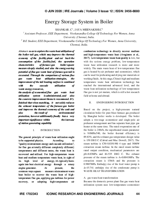 (PDF) Energy Storage System in Boiler