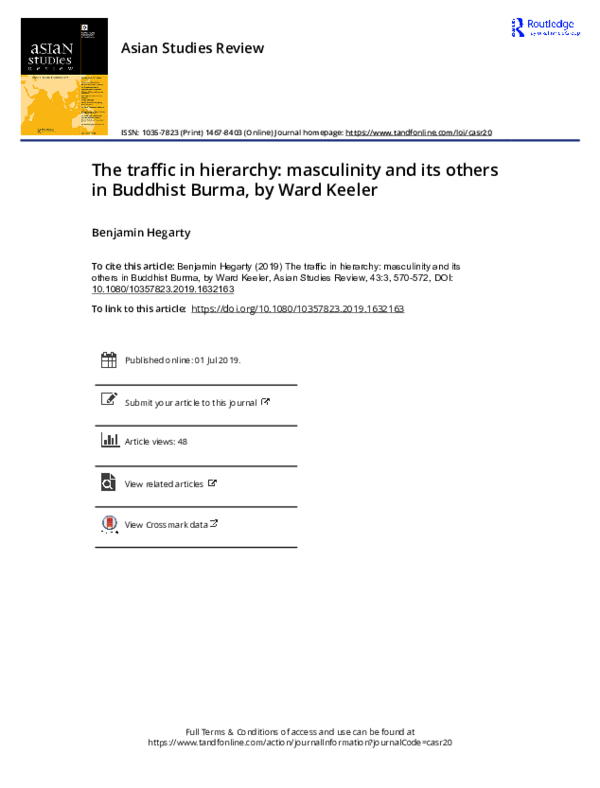 (PDF) Review: The traffic in hierarchy: masculinity and its others in ...