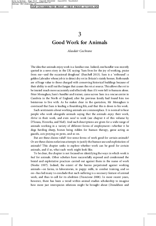 (PDF) Good Work for Animals