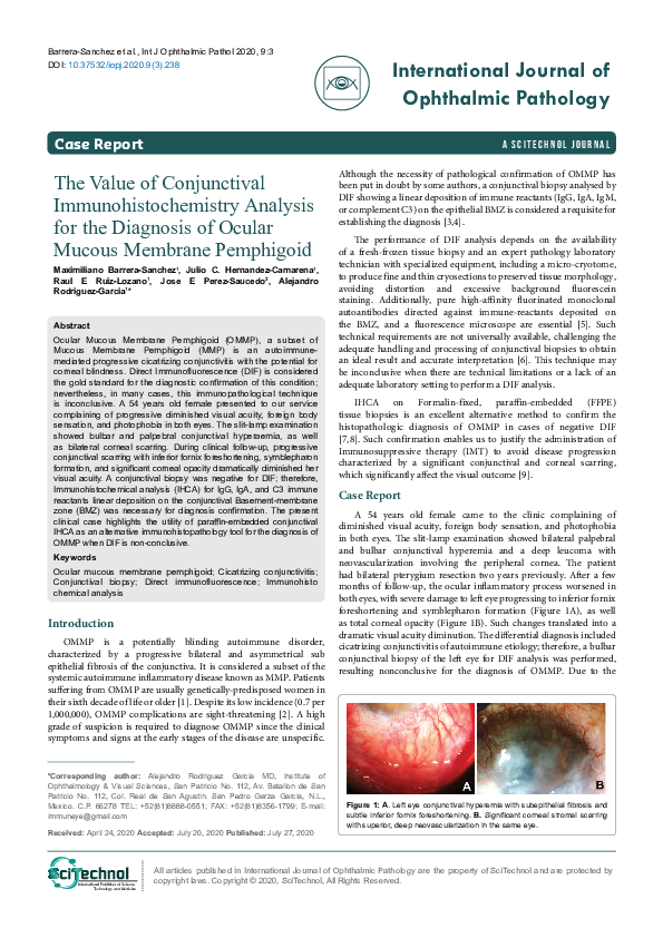 (PDF) The Value of Conjunctival Immunohistochemistry Analysis for the ...