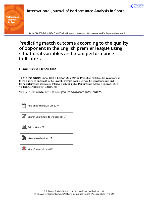 (PDF) Predicting match outcome according to the quality of opponent in ...