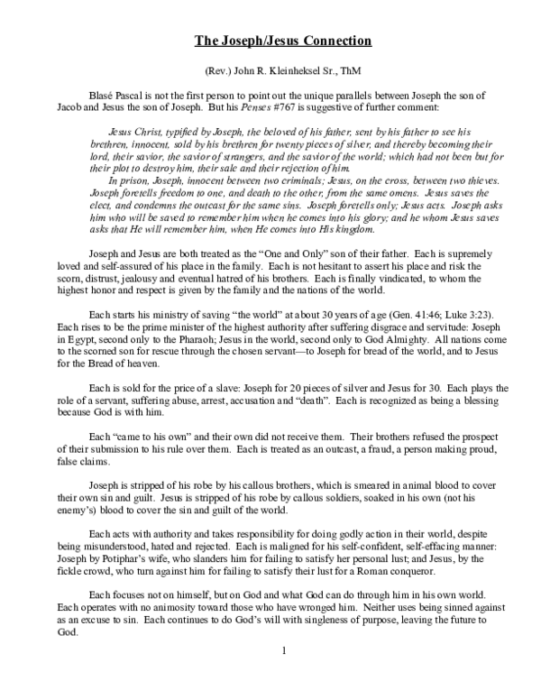 (DOC) The Joseph/Jesus Connection
