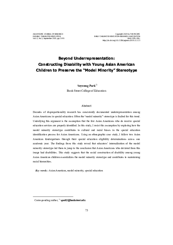 (PDF) Beyond Underrepresentation: Constructing Disability with Young ...