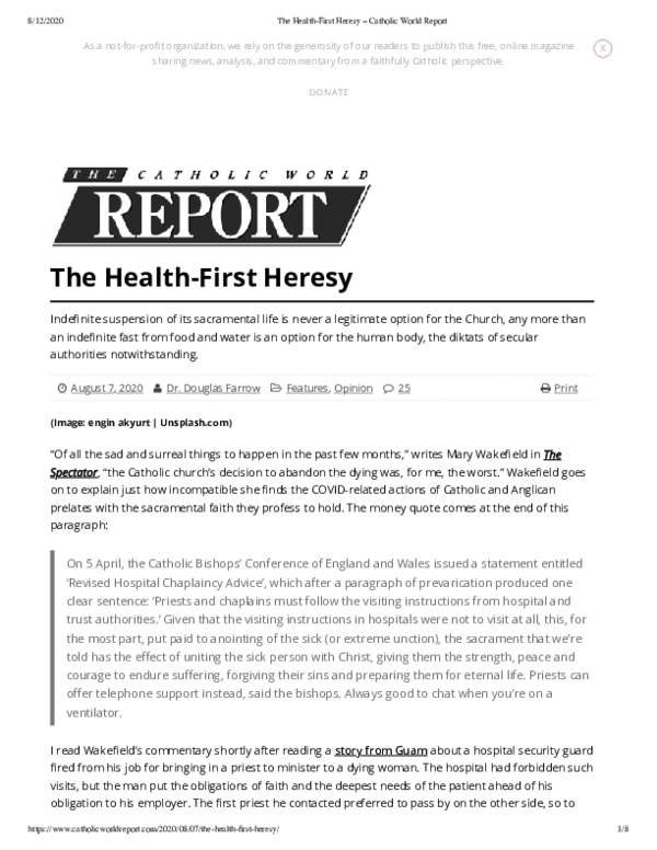 (PDF) The Health-First Heresy